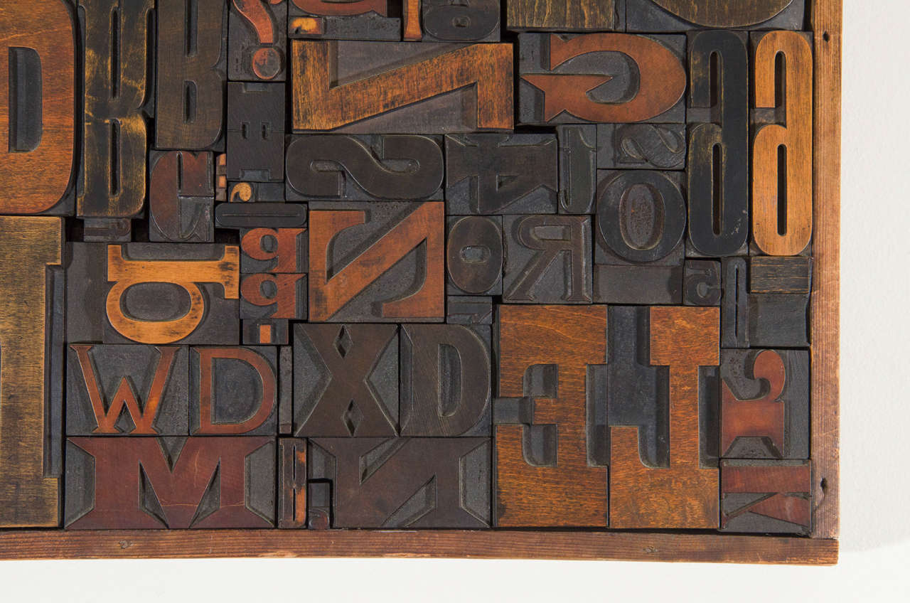 Vintage Letterpress Printing Blocks Wall Sculpture at 1stDibs ...