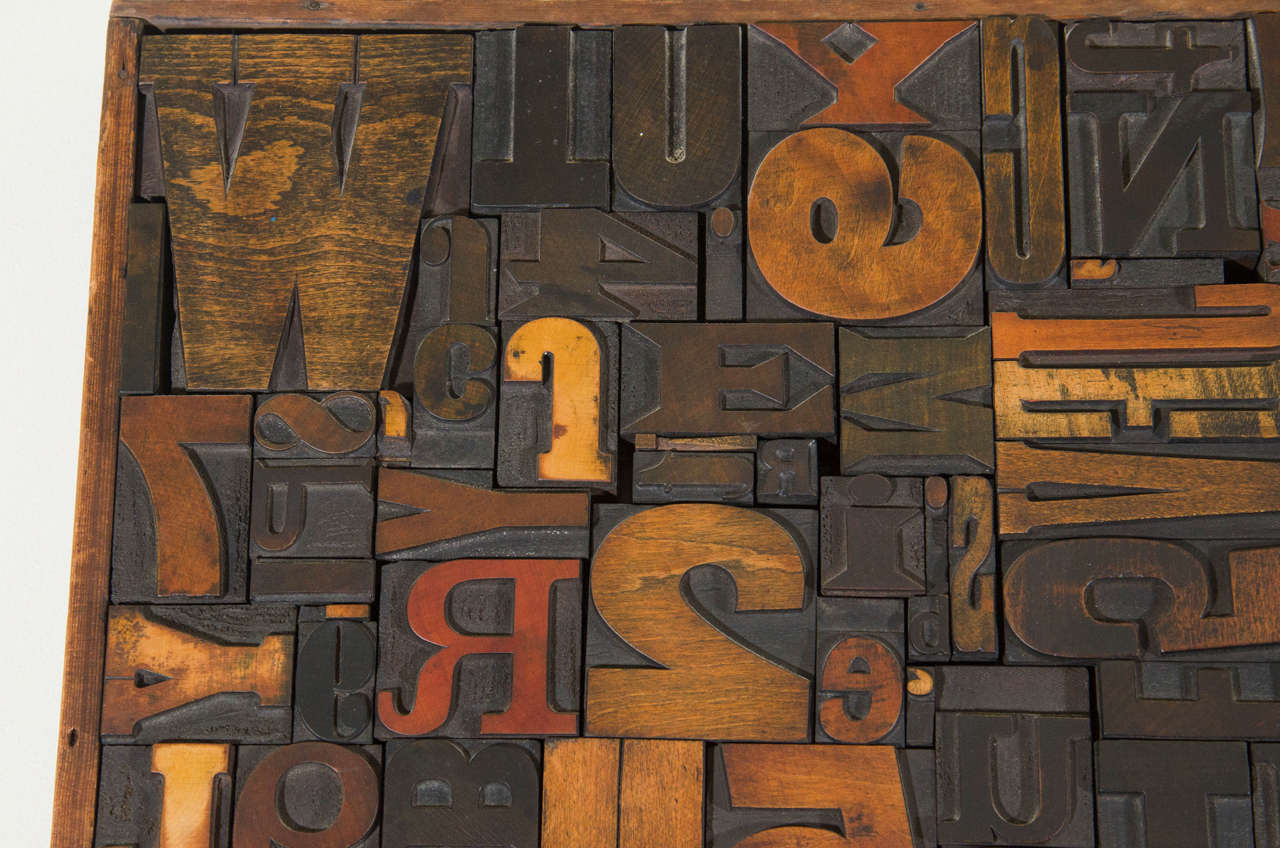 Vintage Letterpress Printing Blocks Wall Sculpture at 1stDibs ...