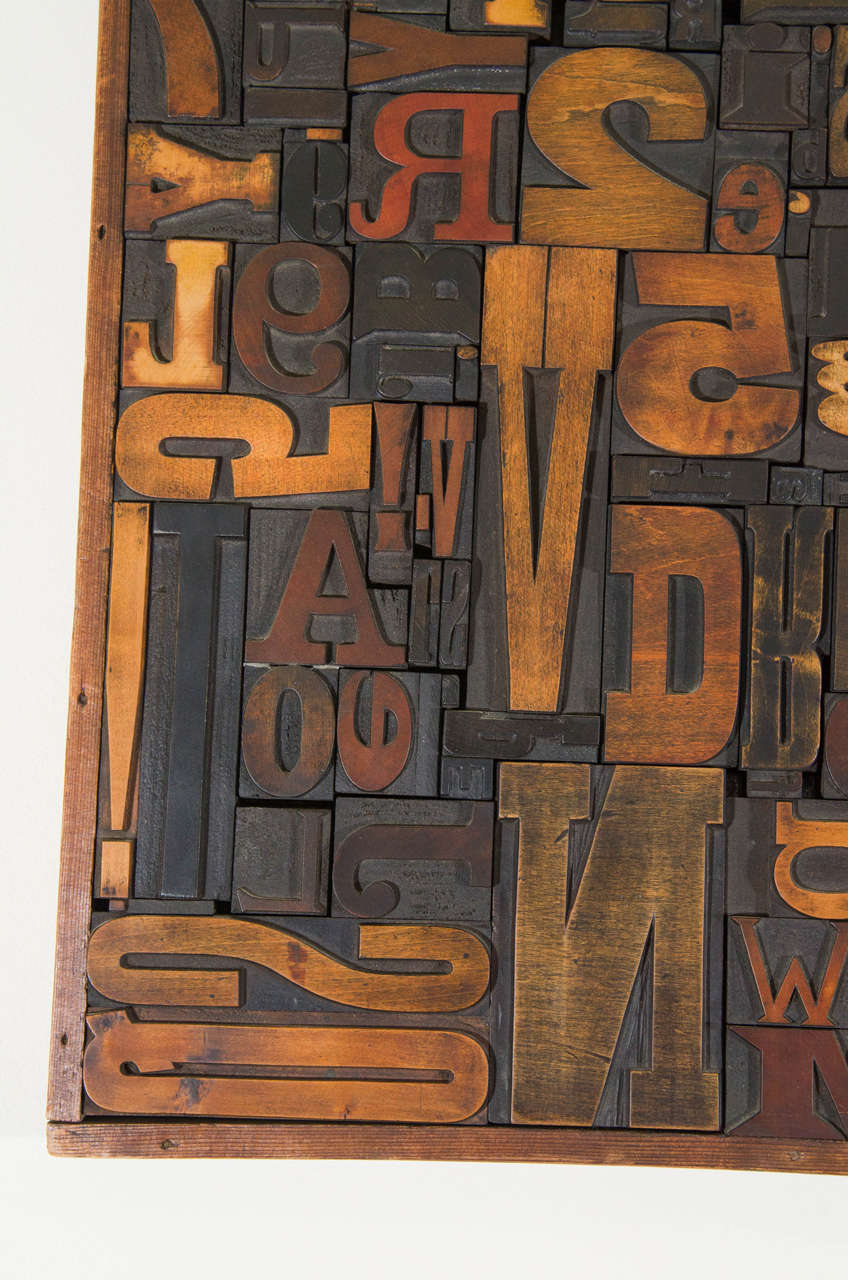 Vintage Letterpress Printing Blocks Wall Sculpture at 1stDibs ...
