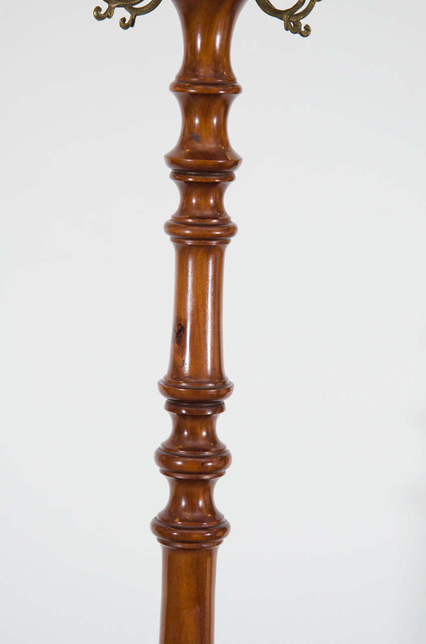 Antique Victorian Wooden Coat Rack with Eight Hooks and Paw Feet at ...