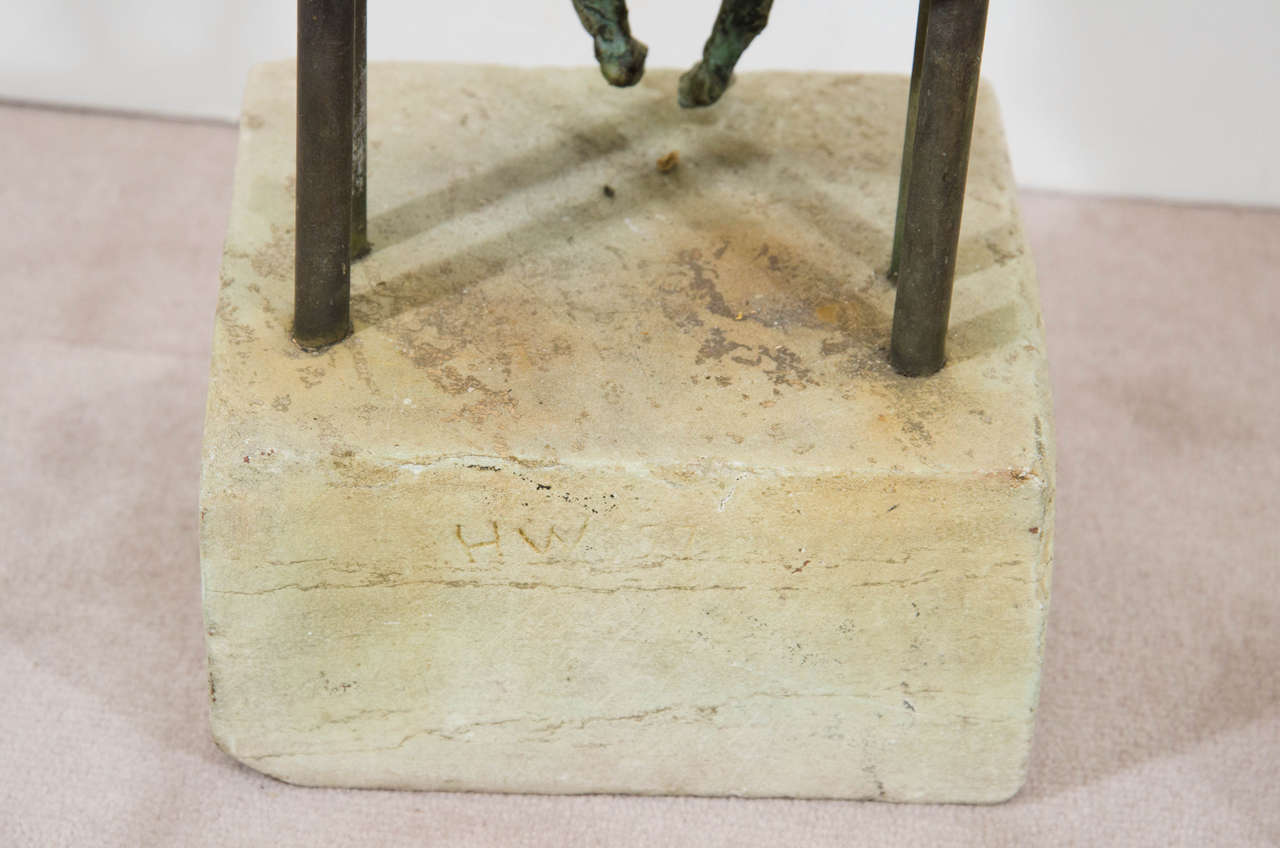 Brutalist Style Copper Sculpture of a Mother and Child at 1stDibs