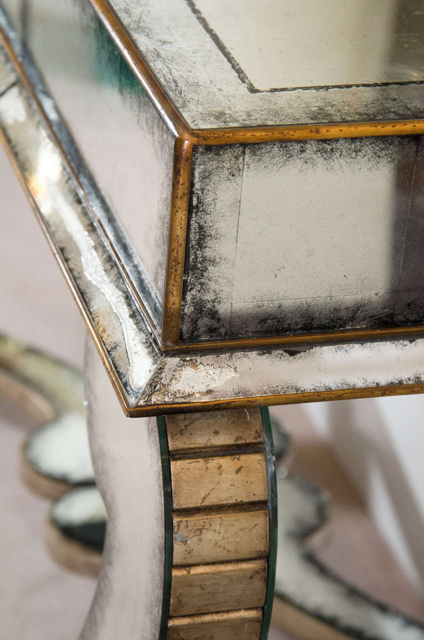 Antiqued Mirrored Console Table with Ball and Claw Feet at 1stDibs ...