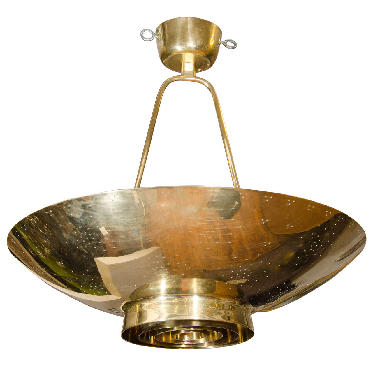 Midcentury Paavo Tynell Perforated Brass Light Fixture at 1stDibs