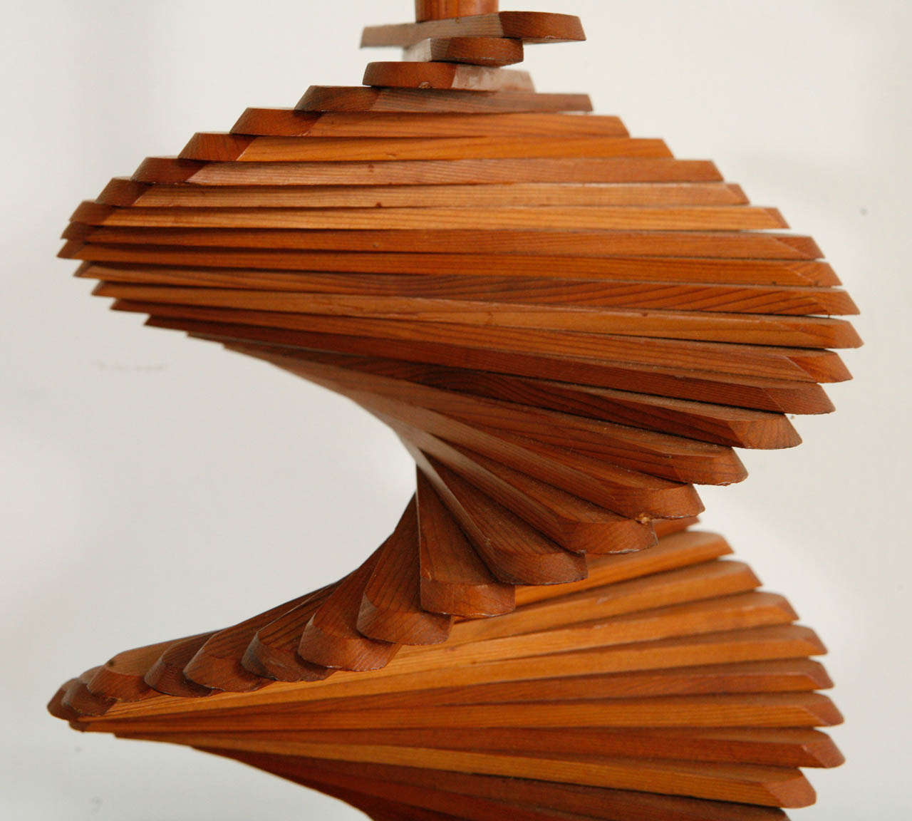 Mid-Century French Helix Wood Table Lamp at 1stDibs