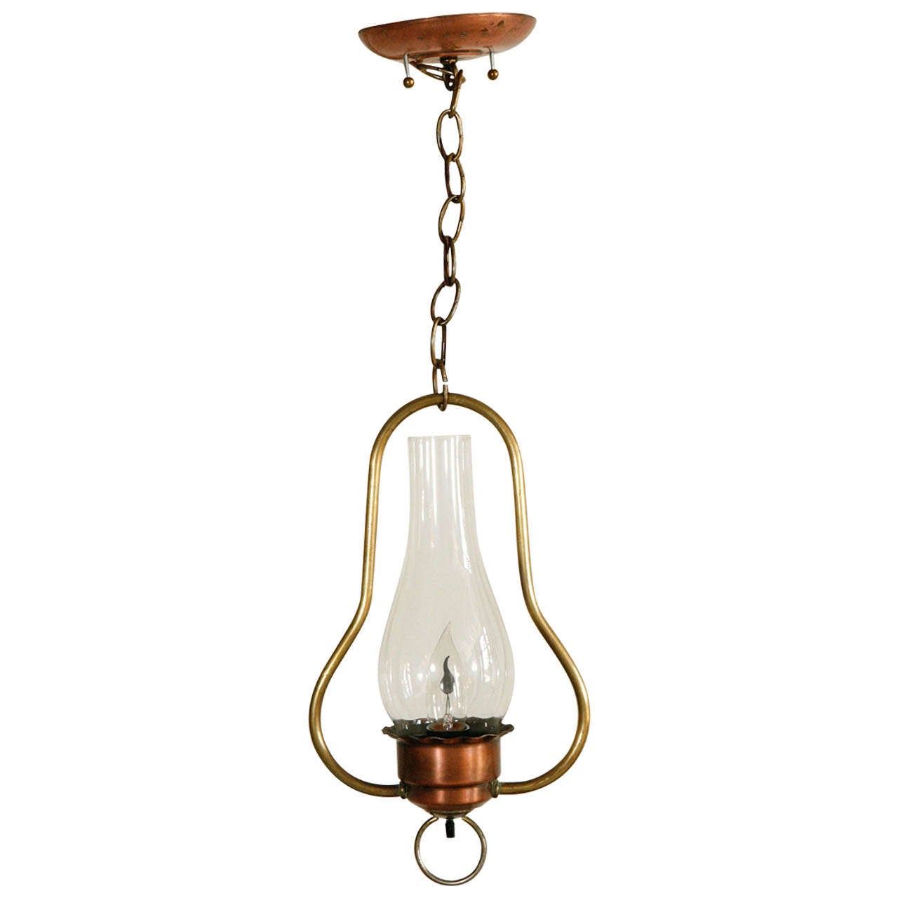 Vintage Copper Hurricane Pendant at 1stDibs | copper hurricane lantern