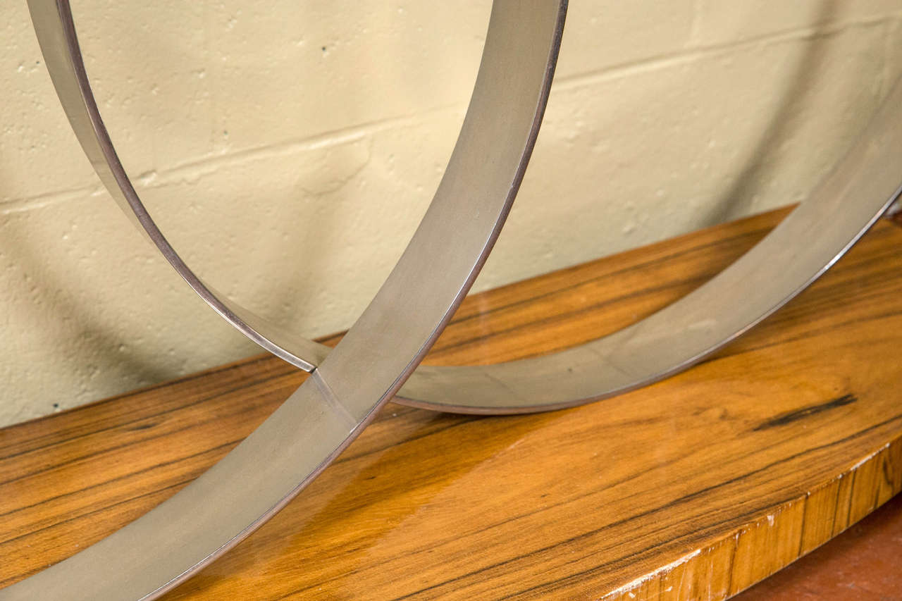 Art Deco Style Console Table Mid Century Modern Heavy Three Chrome ...