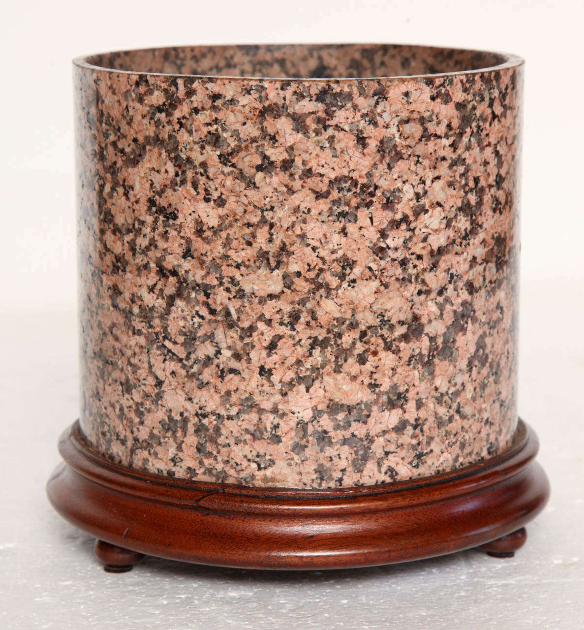 19th Century English, Granite Cylinder with Wooden Base For Sale at 1stDibs