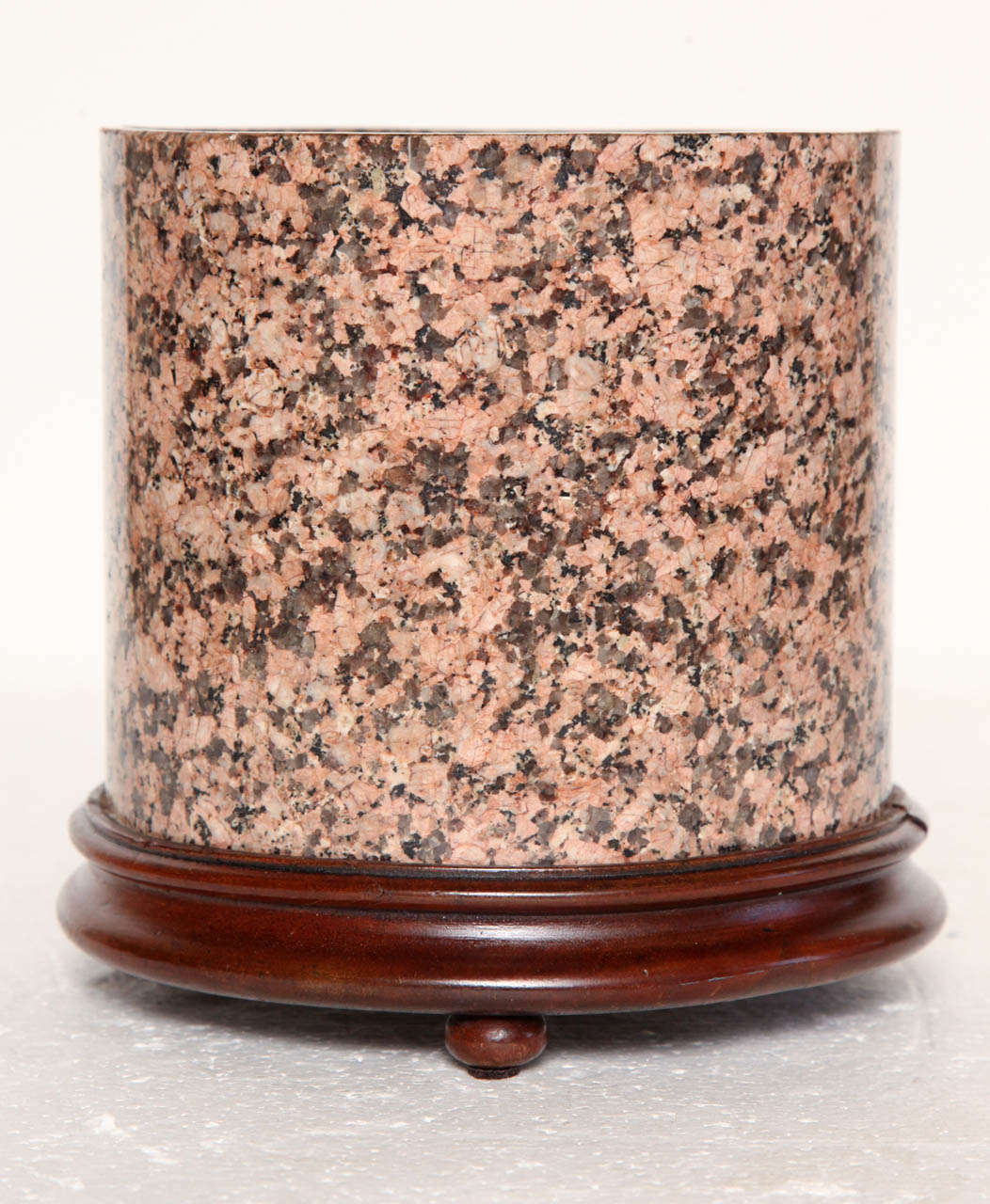 19th Century English, Granite Cylinder with Wooden Base For Sale at 1stDibs