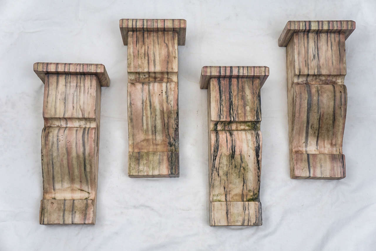 Set of Four Carved Marble Wall Brackets at 1stDibs