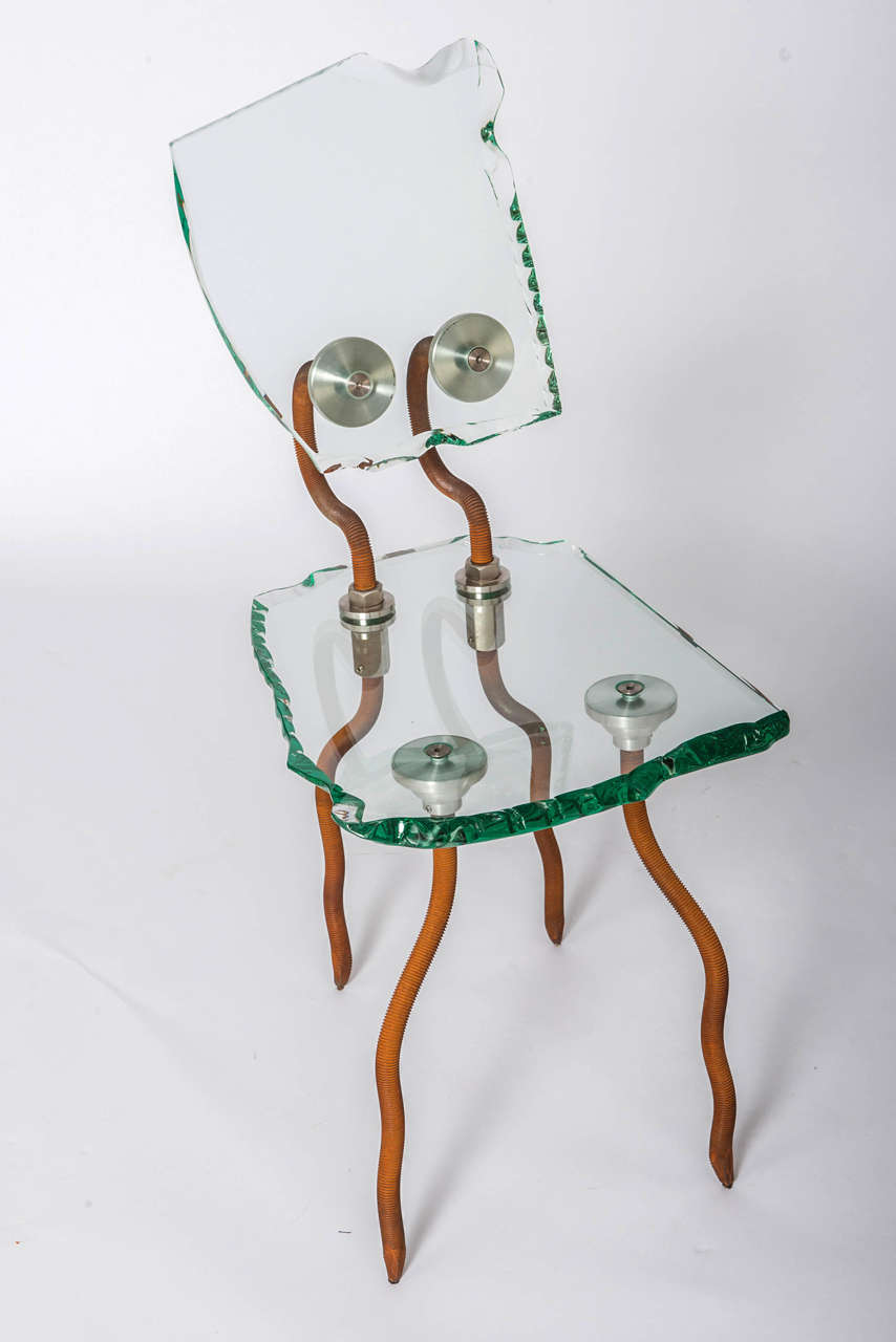 Danny Lane “Etruscan" glass and steel chair, England 1988 at 1stDibs ...