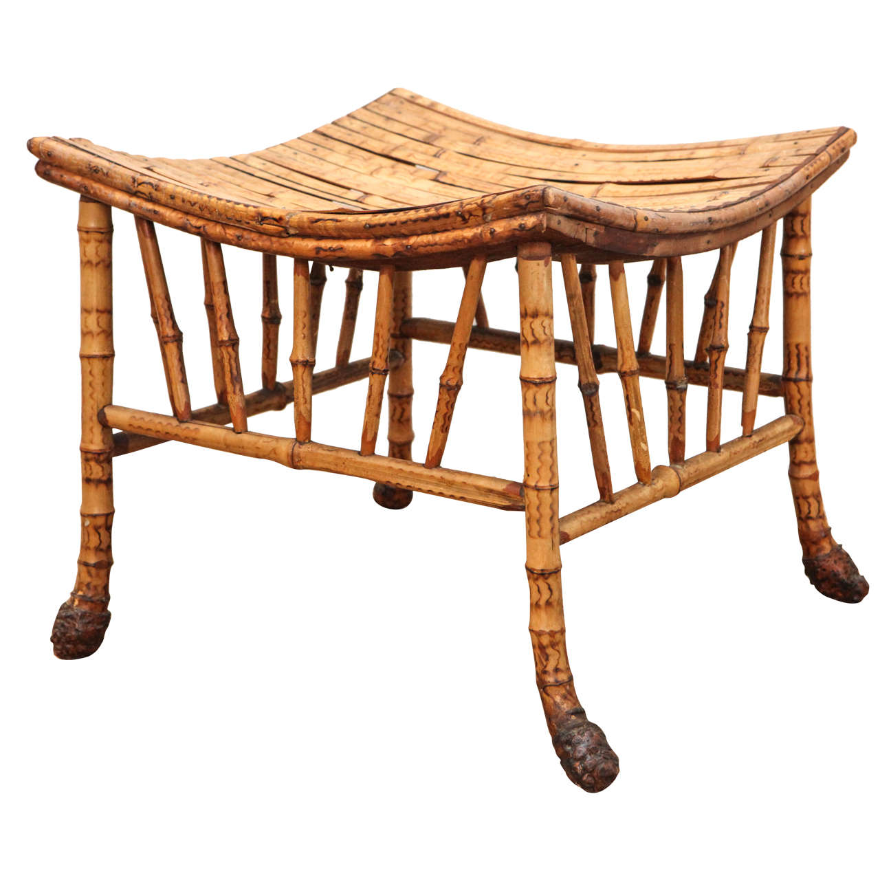 Victorian Style Bamboo Thebes Stool at 1stDibs