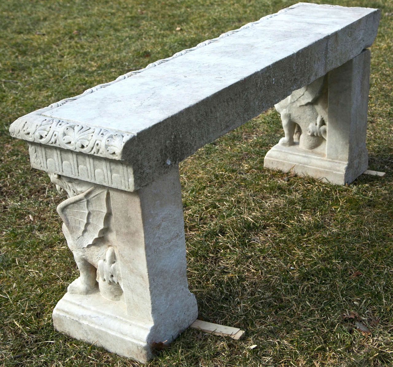 Important Gilded Age Carved Marble Bench at 1stDibs
