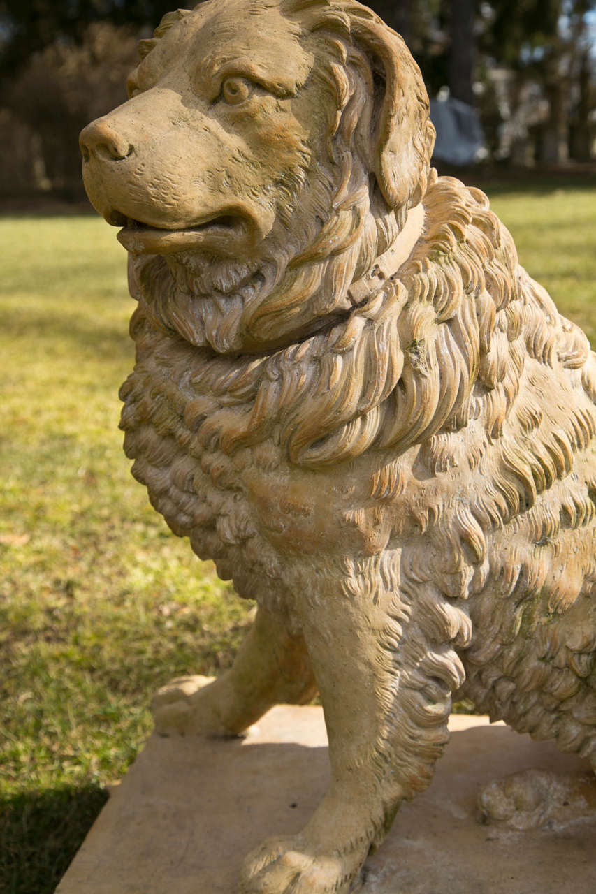 Seated English Stoneware Dog at 1stDibs