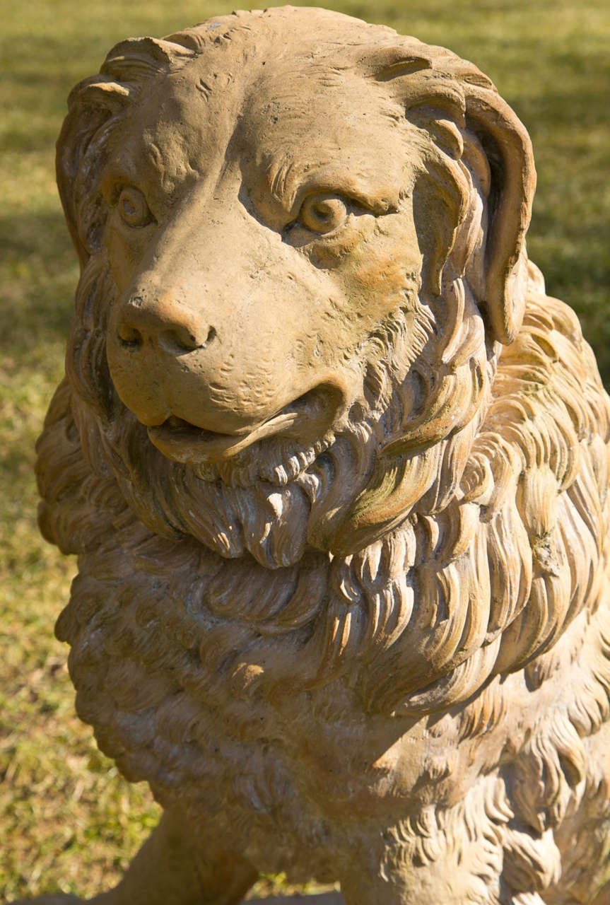 Seated English Stoneware Dog at 1stDibs