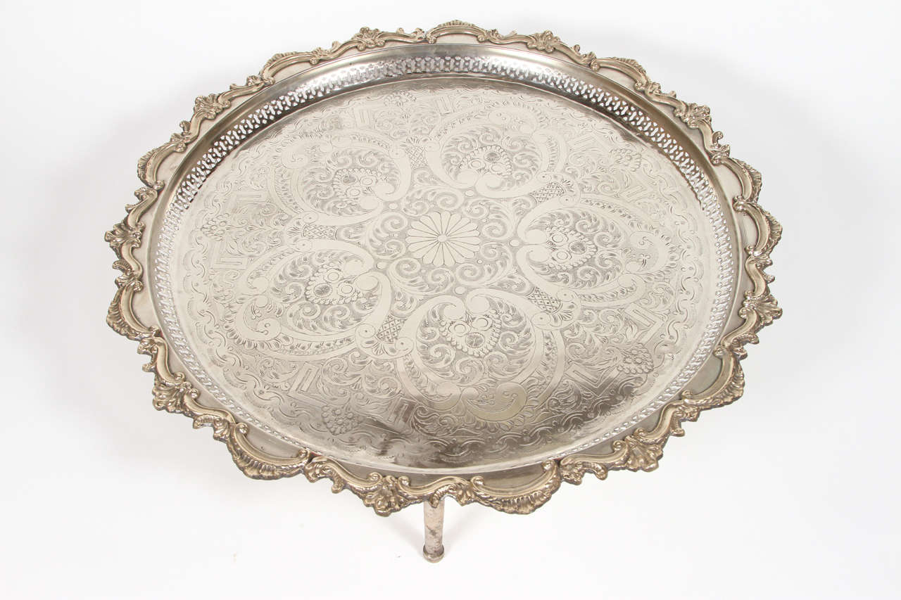 Moroccan Silver Serving Tray at 1stDibs | moroccan serving tray ...