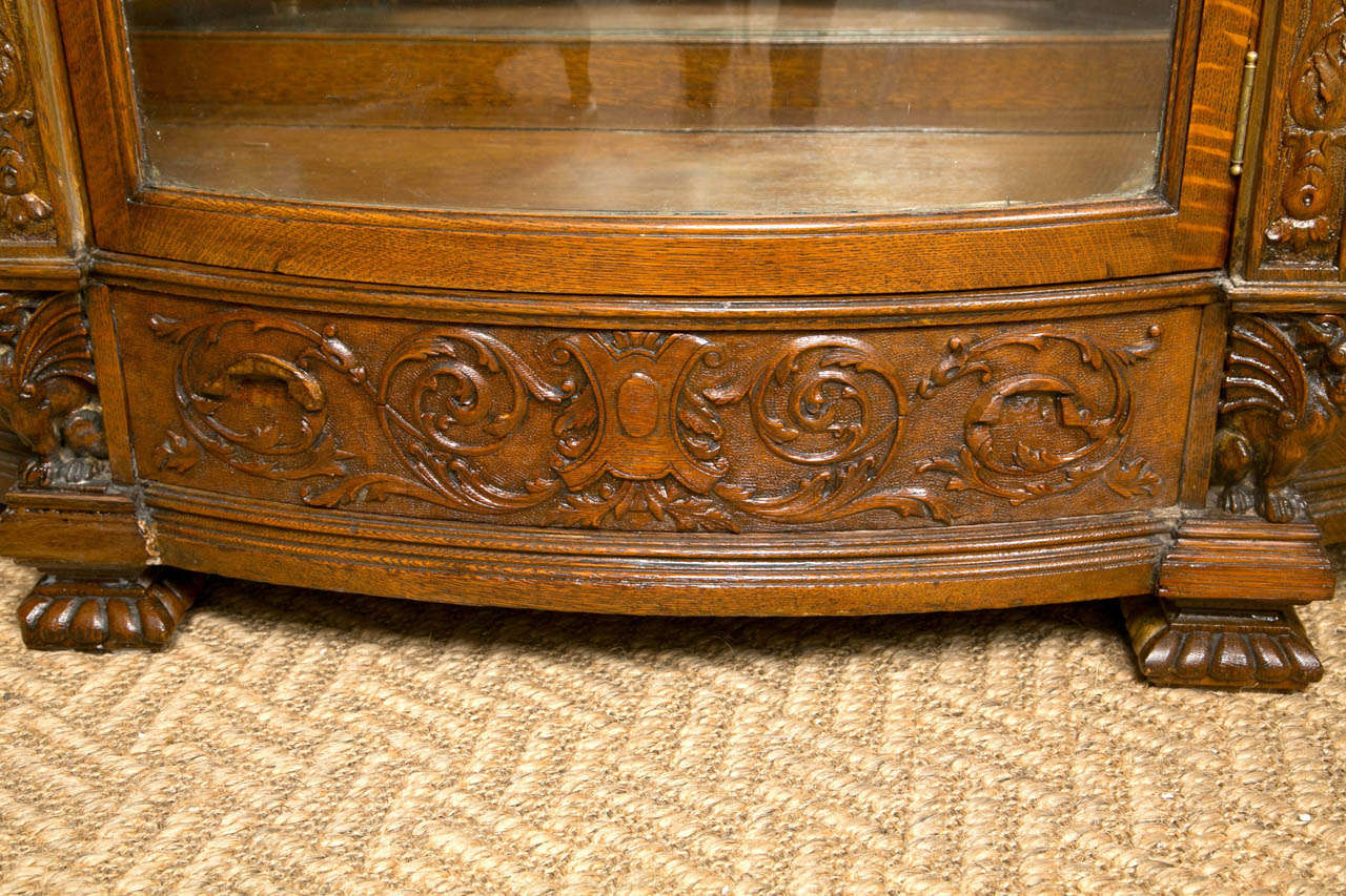 Oak Horner Brothers Carved China Cabinet at 1stDibs