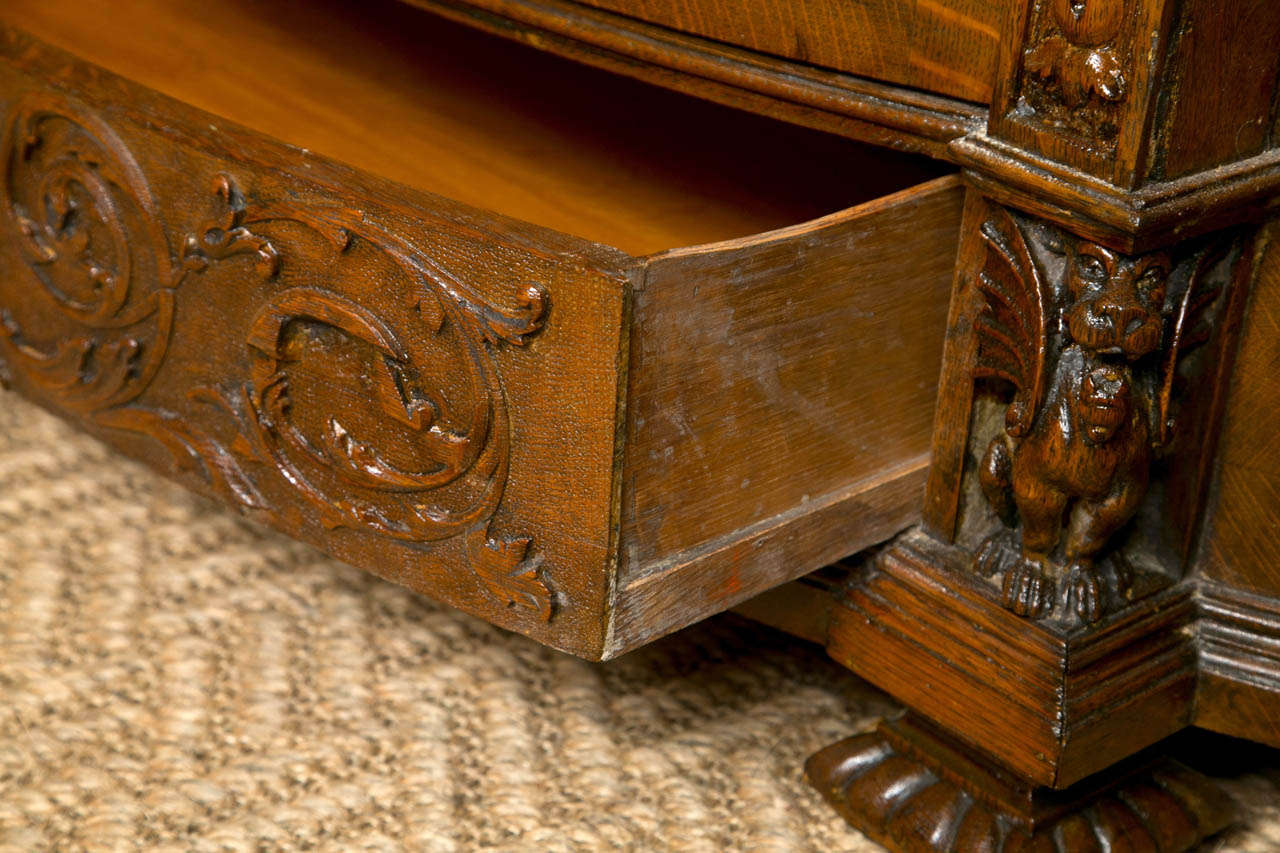 Oak Horner Brothers Carved China Cabinet at 1stDibs