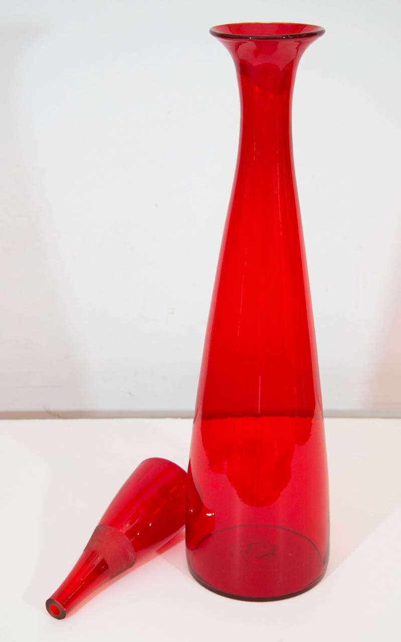 Grand and Tall Floor Decanter by Wayne Husted for Blenko at 1stDibs