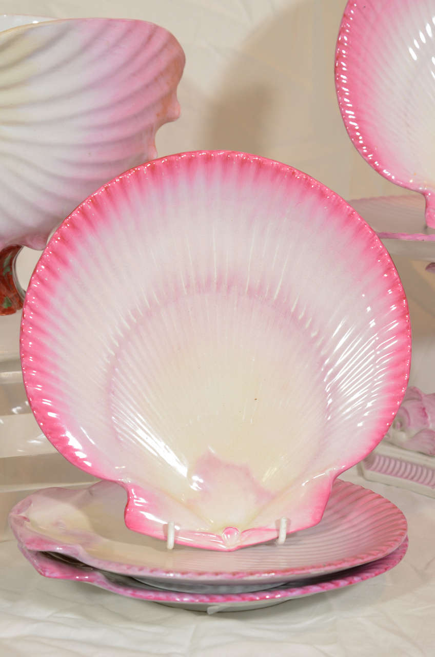 A Pink Wedgwood Dessert Service Shell Shaped Set of Dishes at 1stDibs ...
