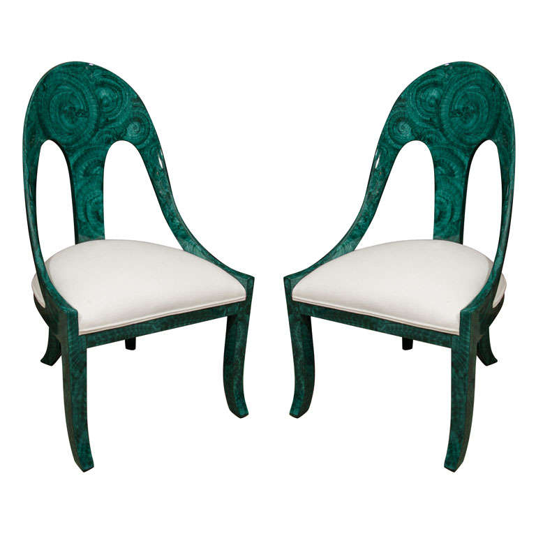 Pair Malachite Chairs at 1stDibs