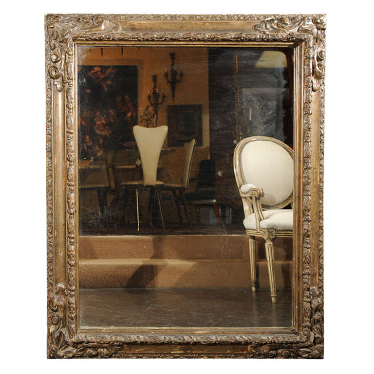 Large Patinated Mirror For Sale at 1stDibs