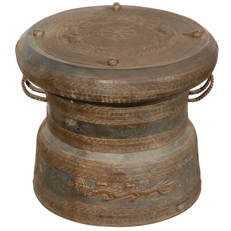 Outdoor AsianThai Bronze Rain Drum at 1stDibs