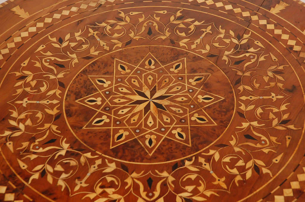 Moroccan Round Coffee Table Inlaid Marquetry at 1stDibs | moroccan ...