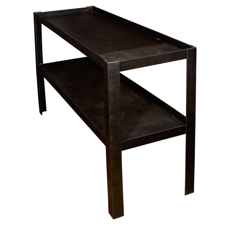 Belgium 2 Tier Steel Console For Sale at 1stDibs
