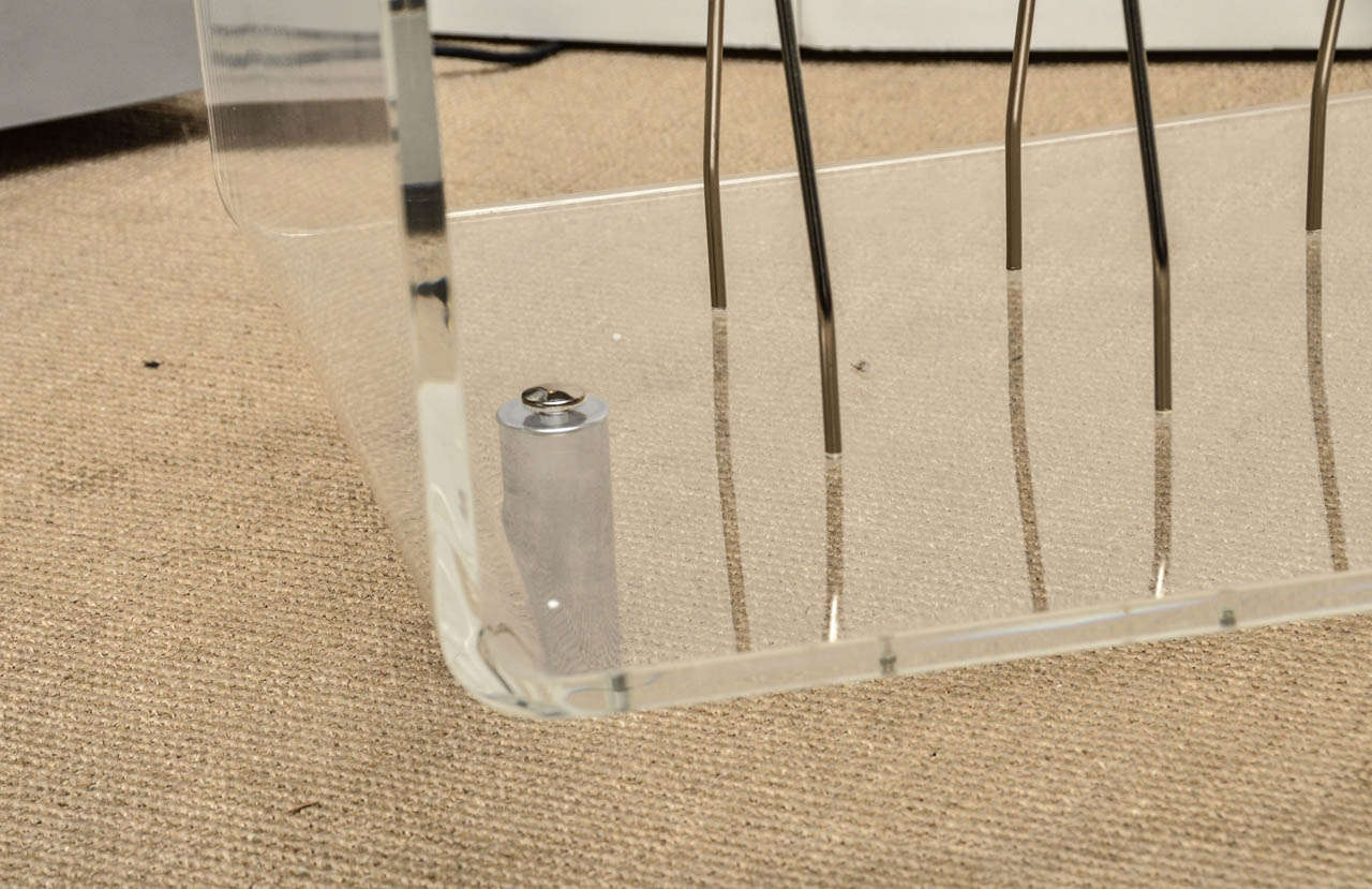 Vintage Clear Lucite and Chrome Entertainment Center at 1stDibs