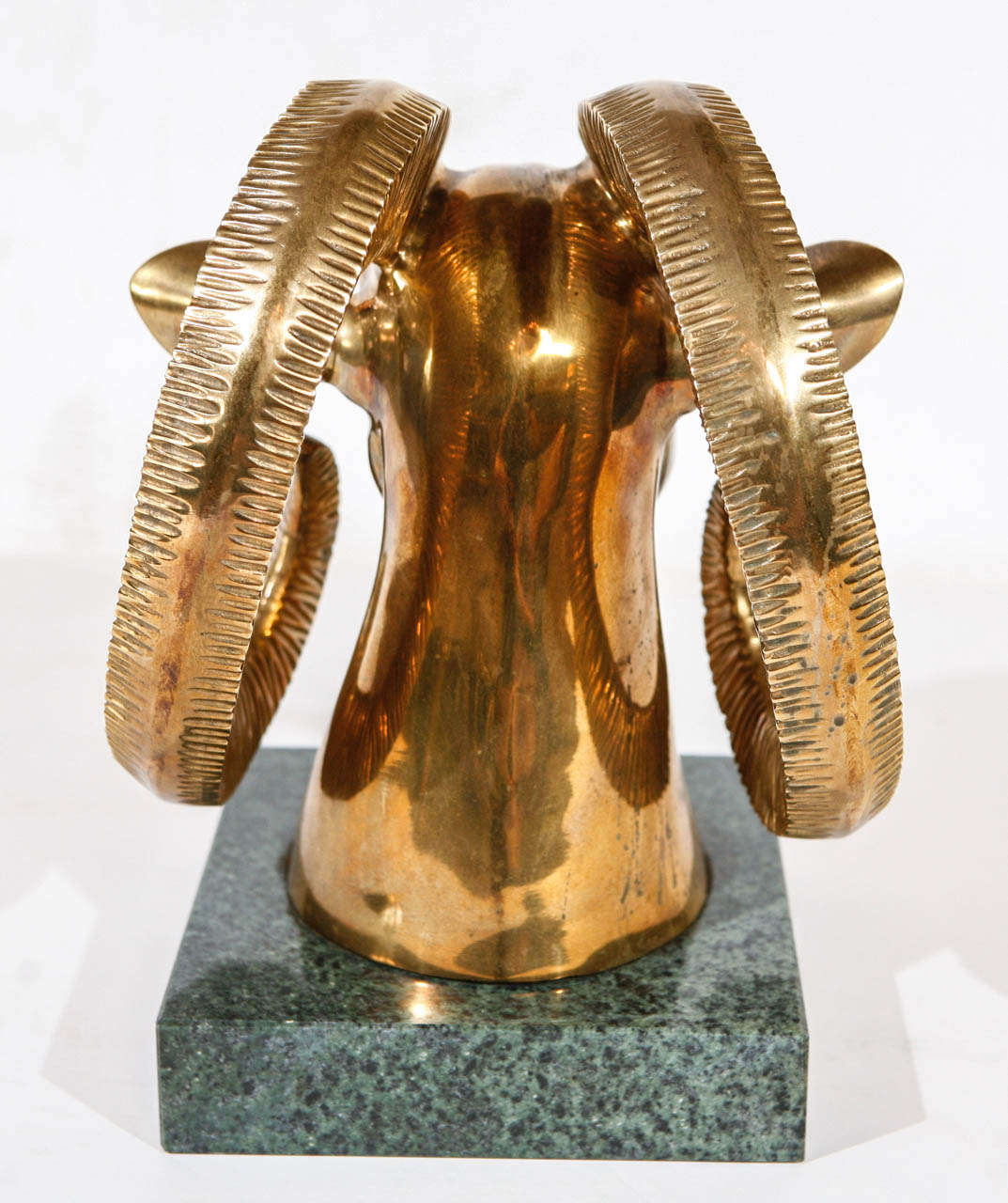Large Hollywood Regency Ram's Head on Marble Base at 1stDibs | brass ...