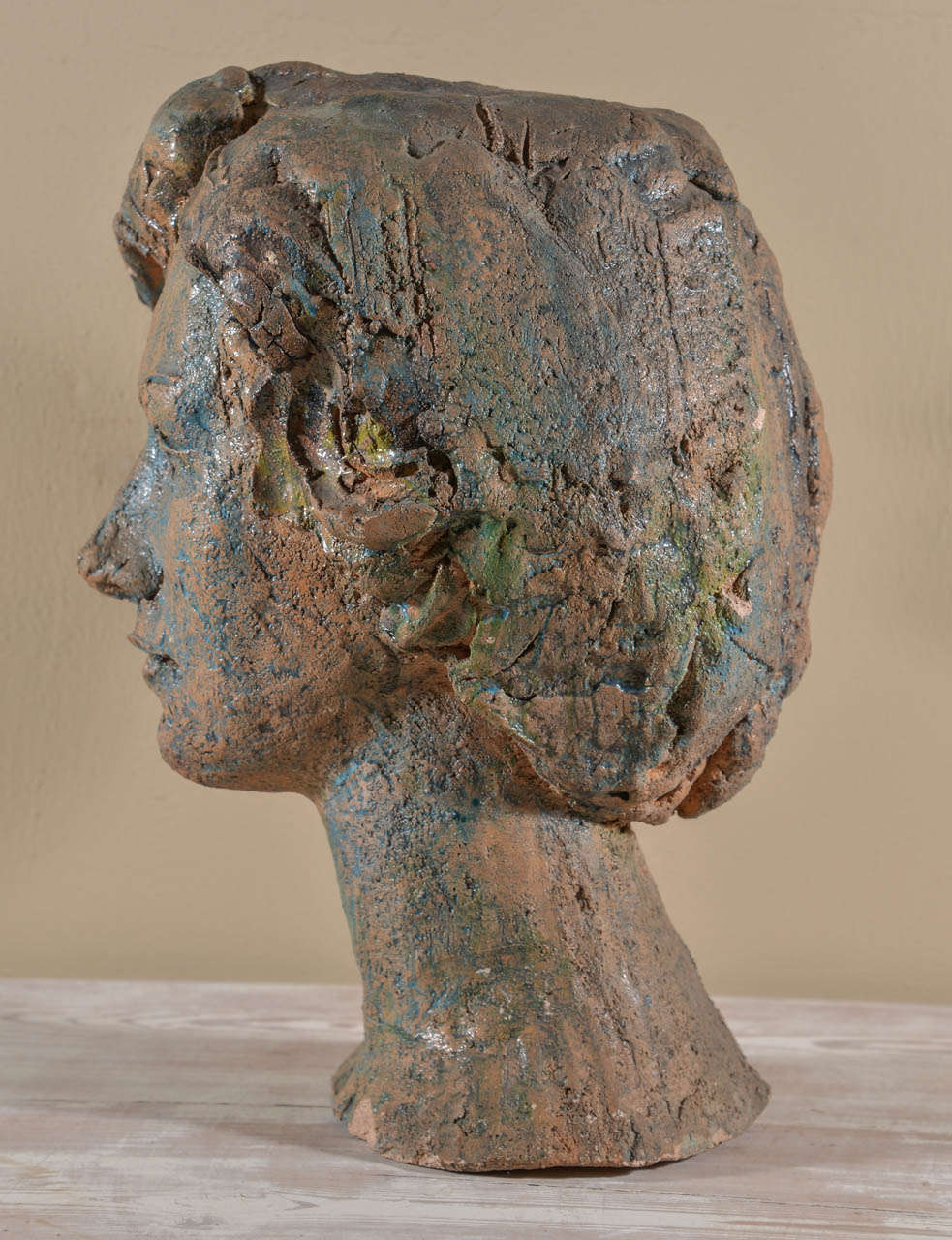 Italian Ceramic Bust by Angelo Grilli For Sale at 1stDibs