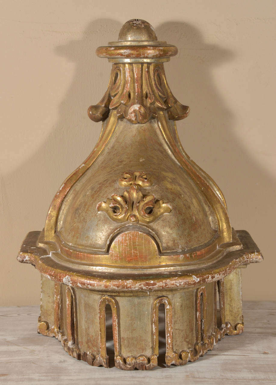 Italian Bed Corona Gilded in Gold and Silver at 1stDibs