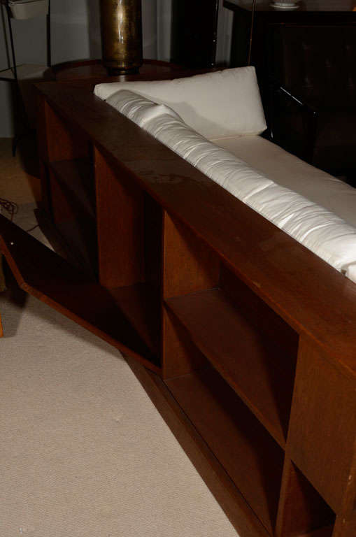 Walnut sofa with hidden storage by Ilonka Karasz at 1stDibs