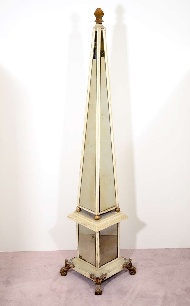 Pair of Large Vintage Mirrored Obelisks by Maitland Smith at 1stDibs