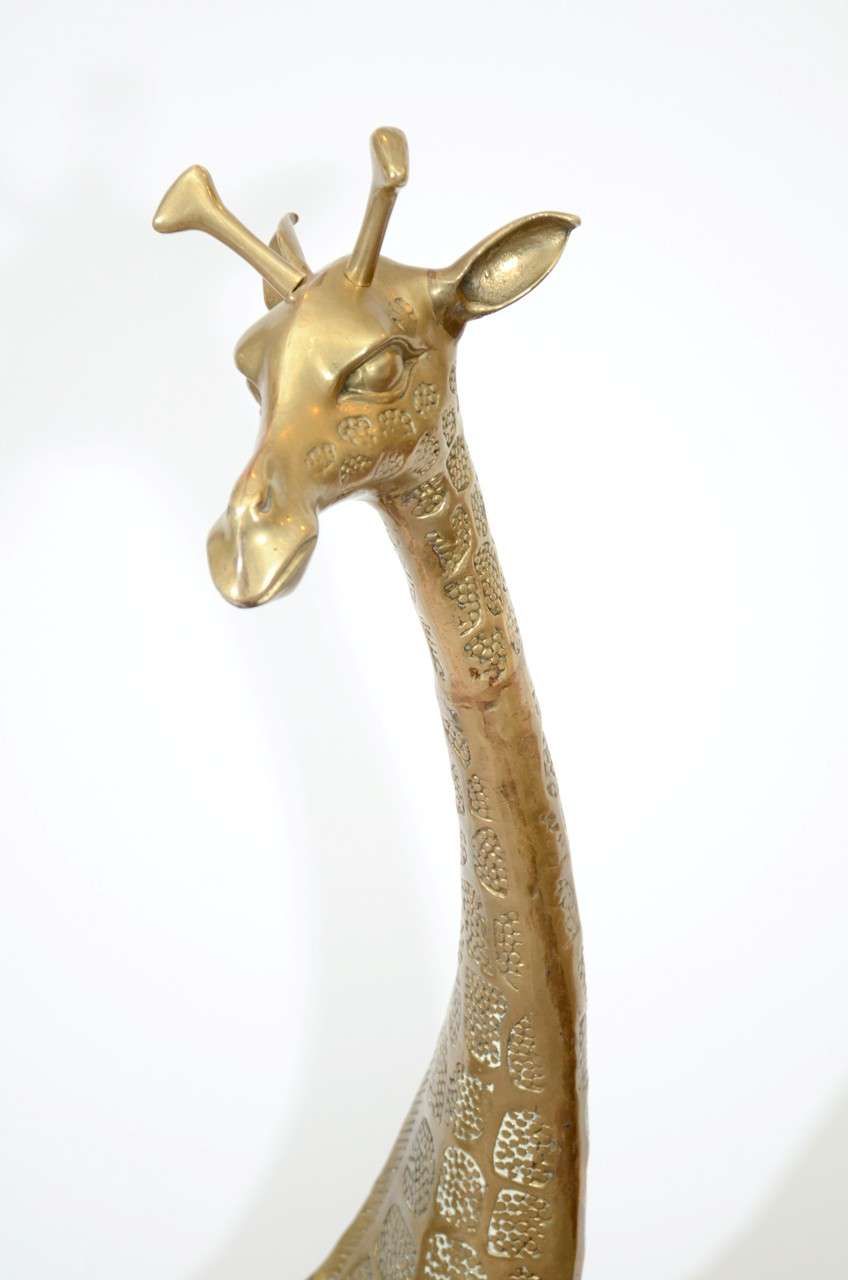 Large Vintage Brass Sculpture of a Giraffe at 1stDibs | vintage brass ...
