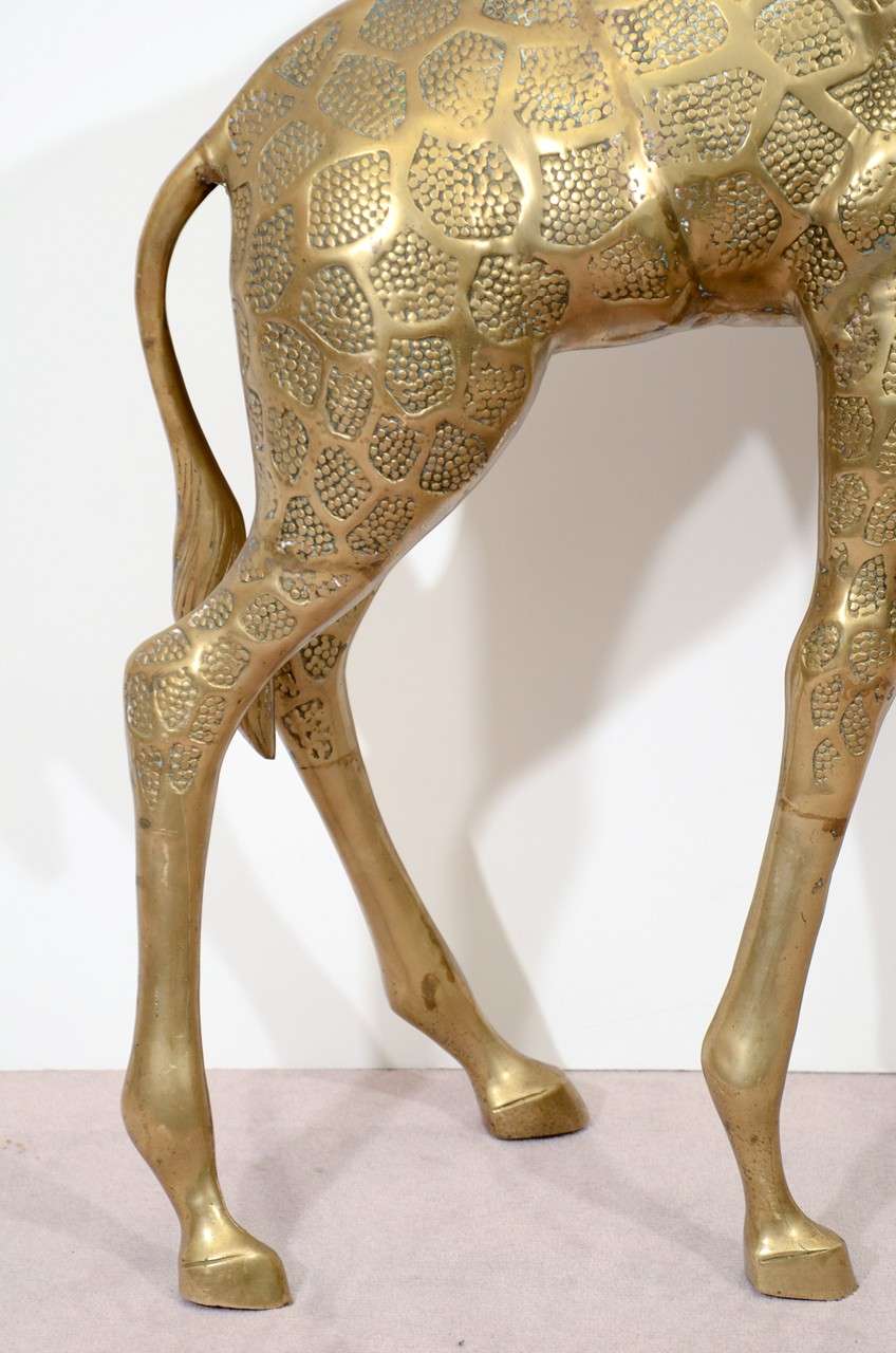 Large Vintage Brass Sculpture of a Giraffe at 1stDibs | vintage brass ...