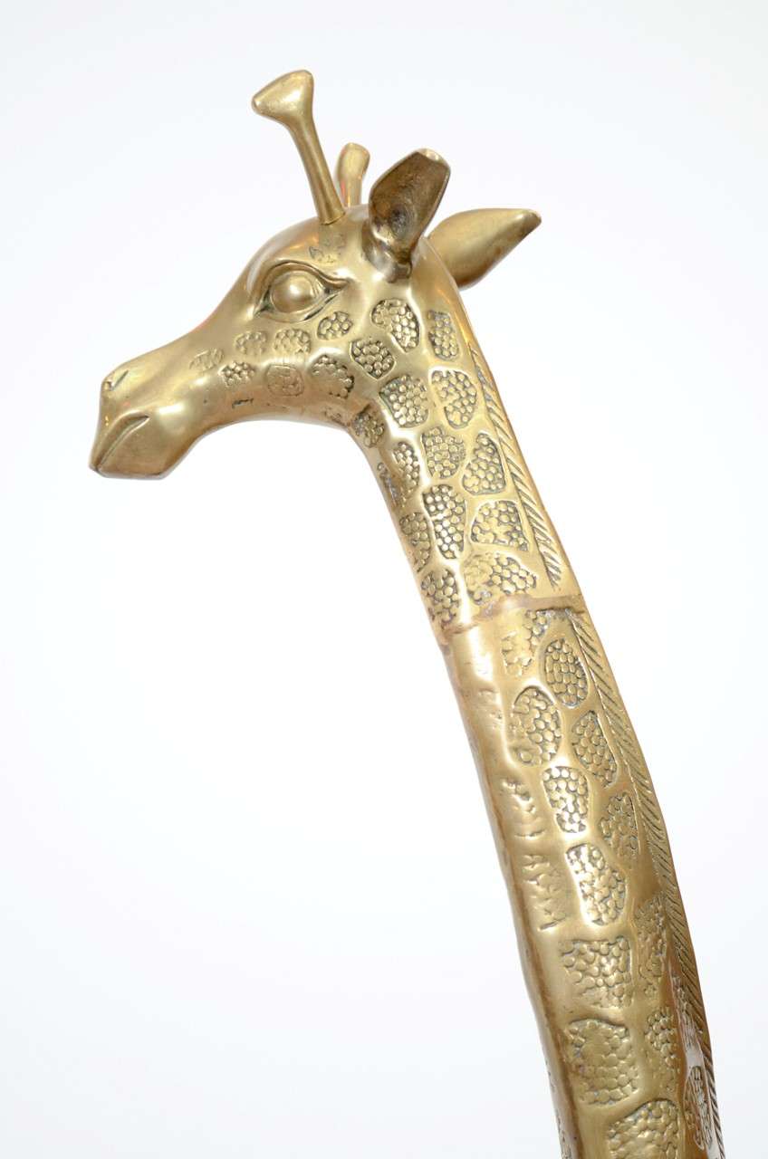 Large Vintage Brass Sculpture of a Giraffe at 1stDibs | vintage brass ...