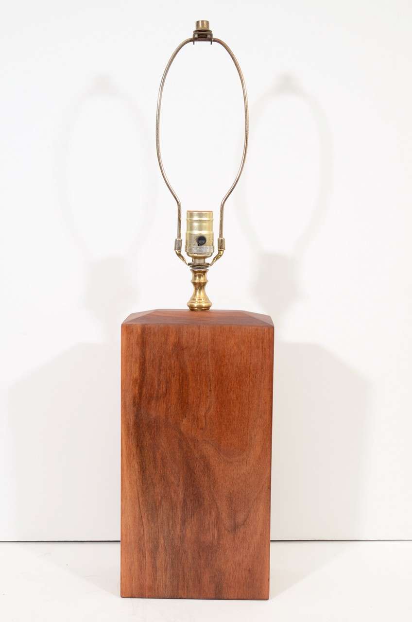Pair of Mid Century Solid Wood Table Lamps at 1stDibs