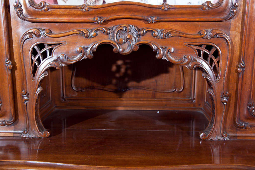 Walnut Louis XV Style Breakfront at 1stDibs