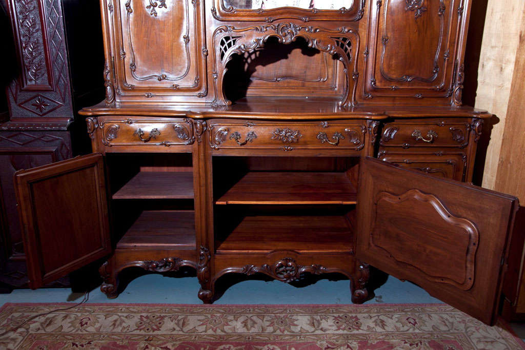 Walnut Louis XV Style Breakfront at 1stDibs