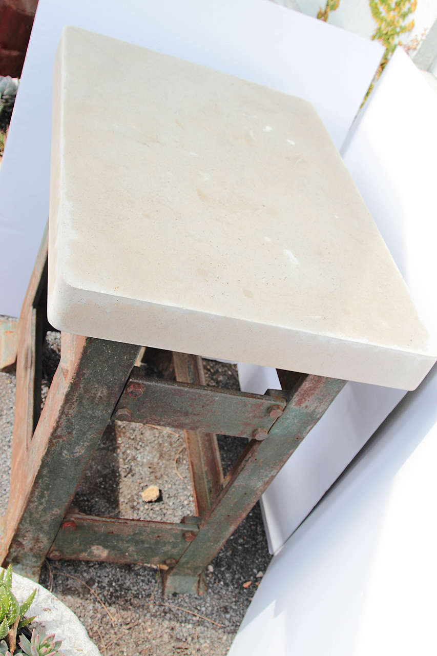 Industrial Army Green Console Table at 1stDibs