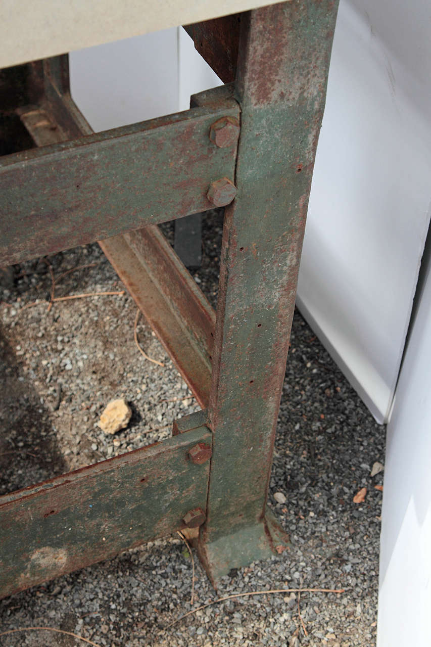 Industrial Army Green Console Table at 1stDibs