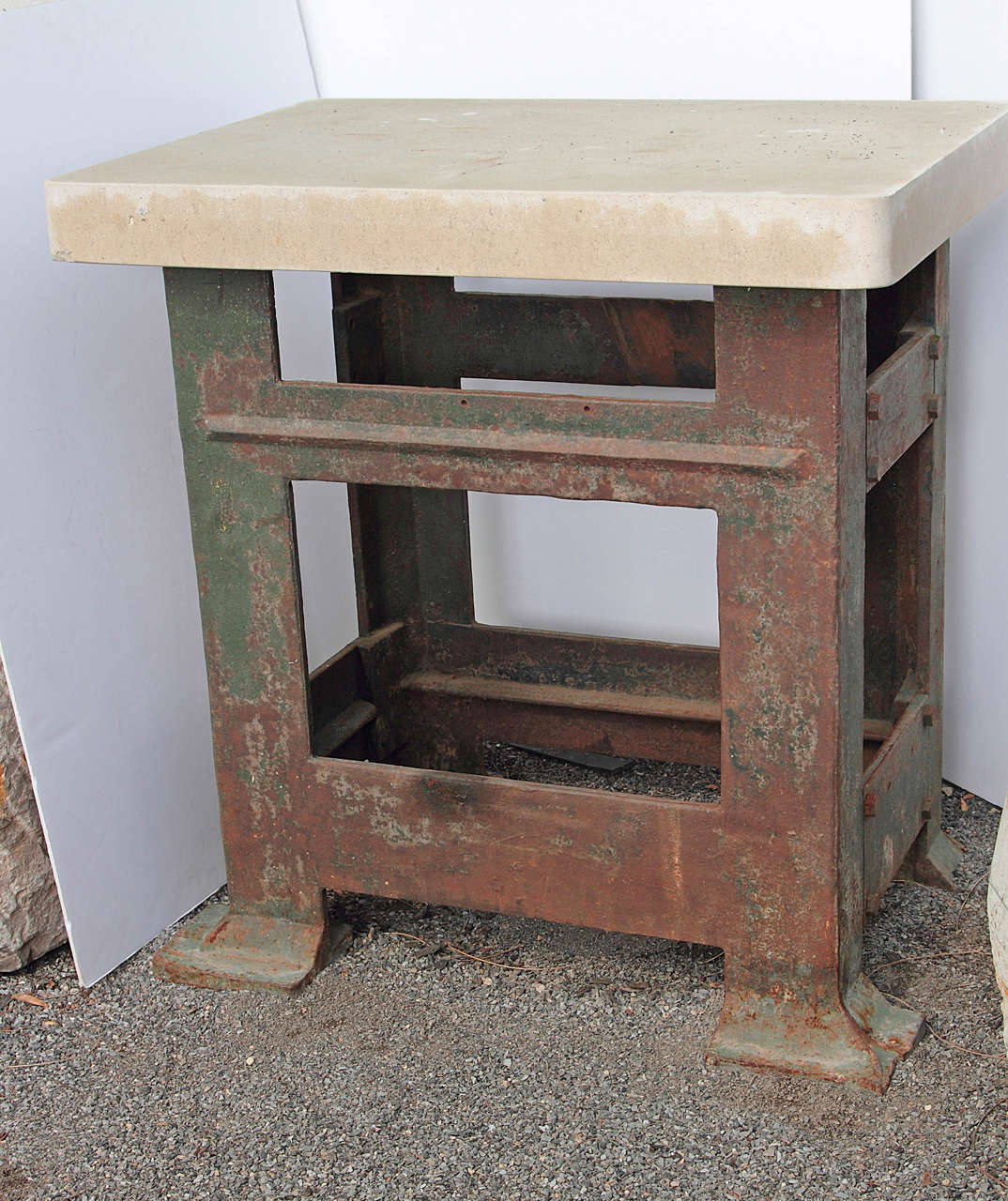 Industrial Army Green Console Table at 1stDibs