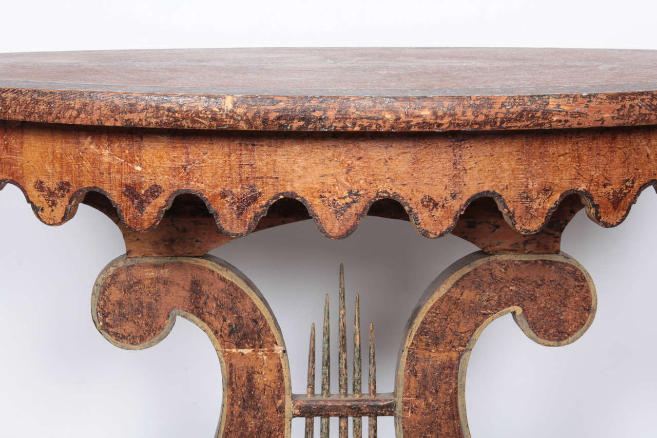 Swedish Lyre Table For Sale at 1stDibs | table lyre, antique lyre table ...