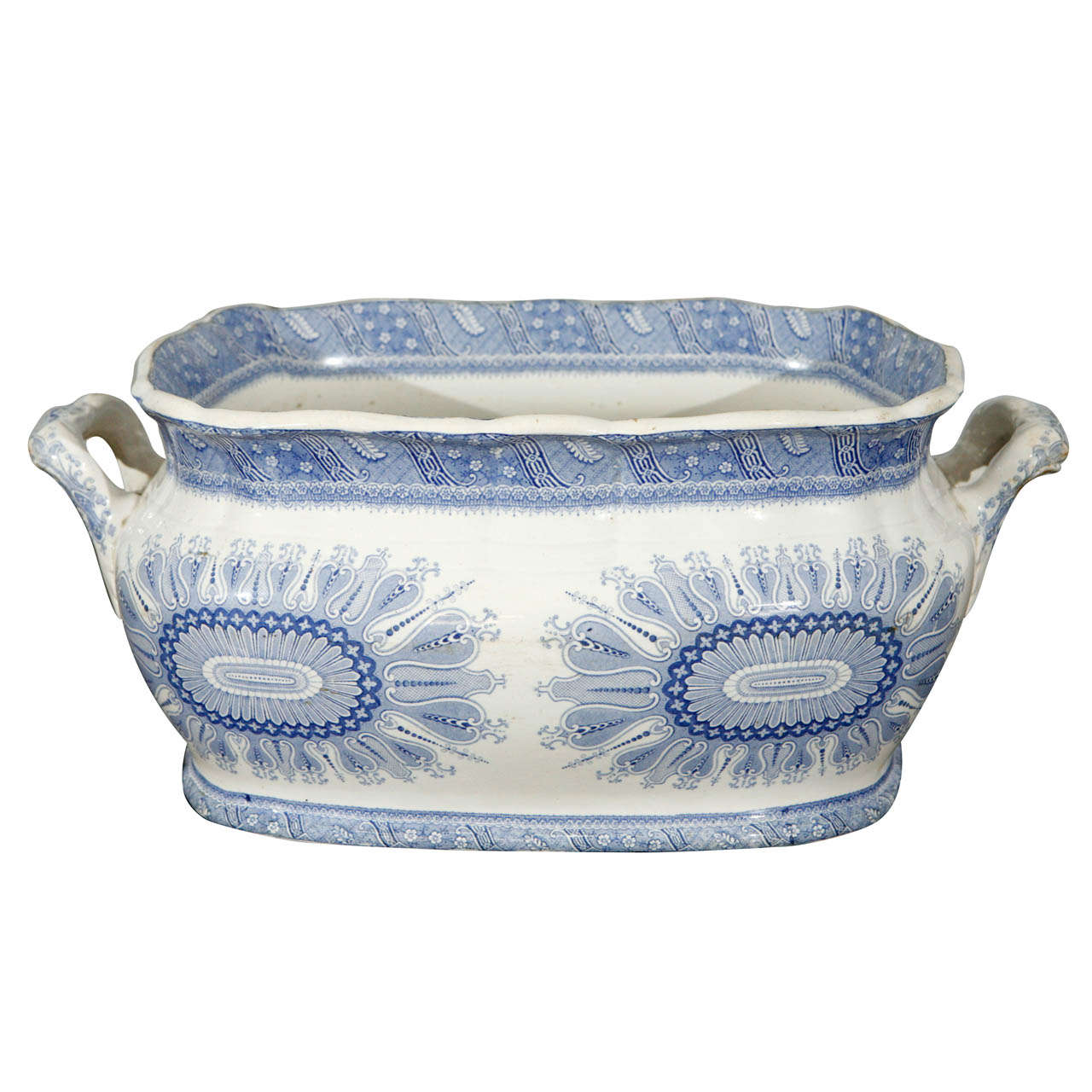 19th Century English Earthenware Foot Bath Basin at 1stDibs