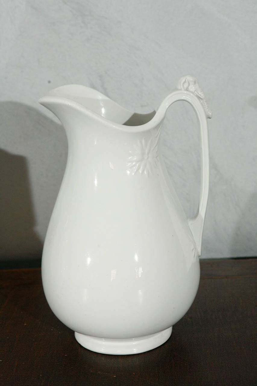 19th Century English White Ironstone Pitchers For Sale at 1stDibs