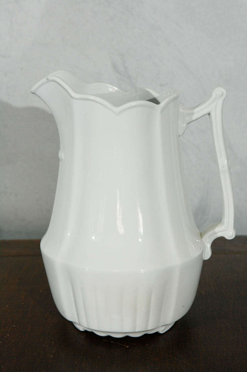 19th Century English White Ironstone Pitchers For Sale at 1stDibs