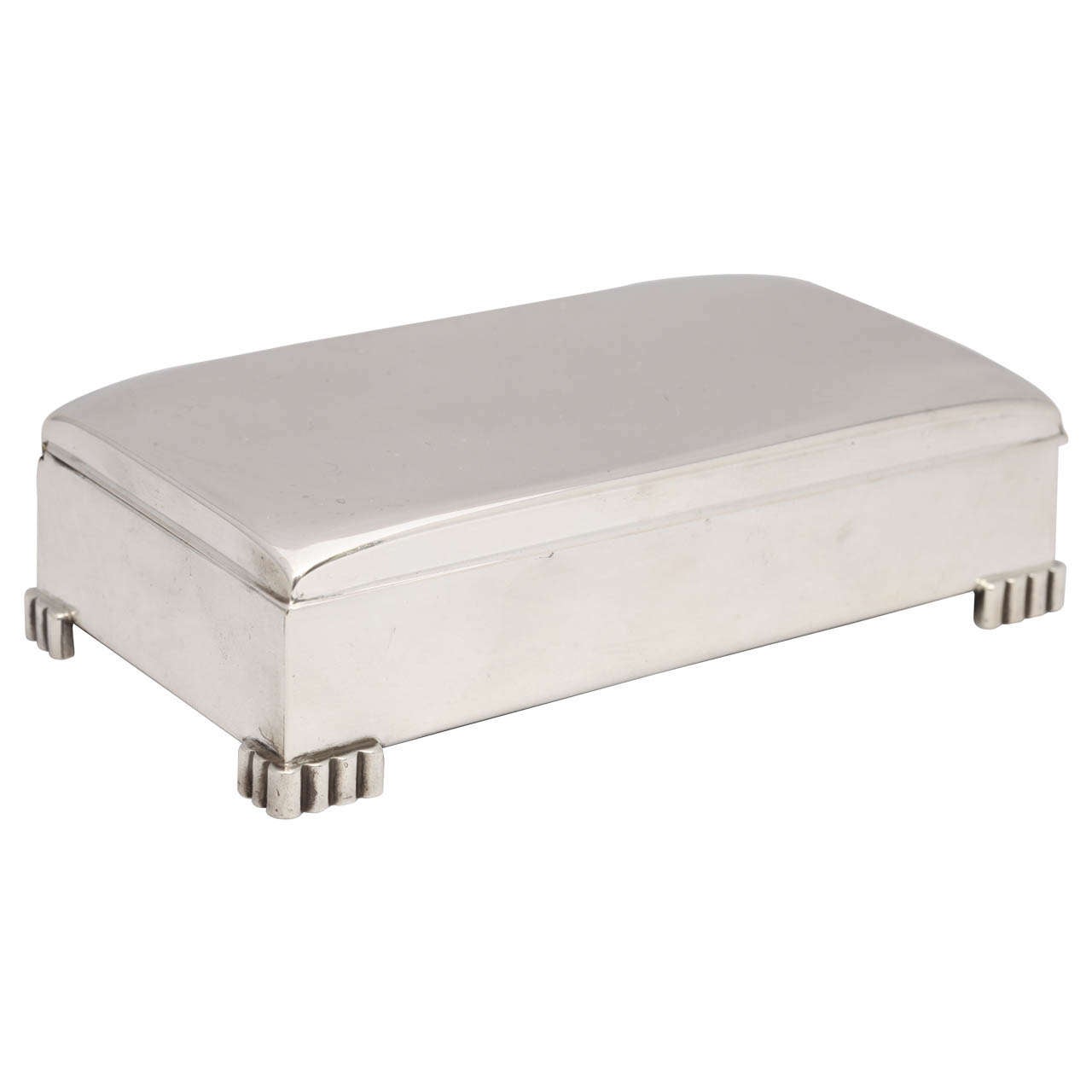 Art Deco, Footed Sterling Silver Table Box at 1stDibs