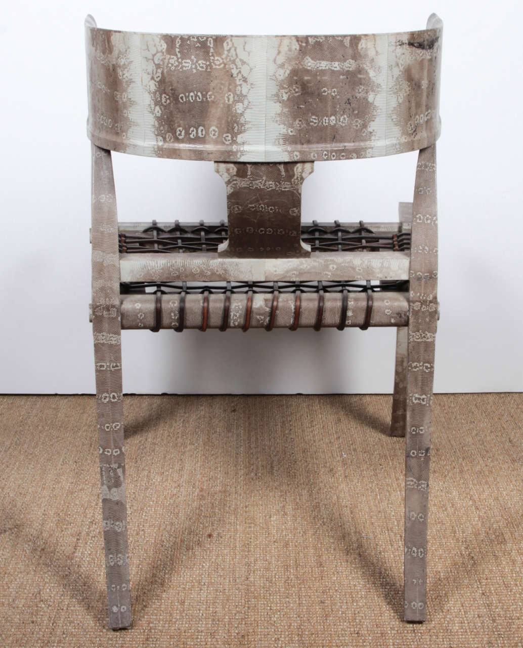 Natural Grey Lizard Klismos Chair For Sale at 1stDibs
