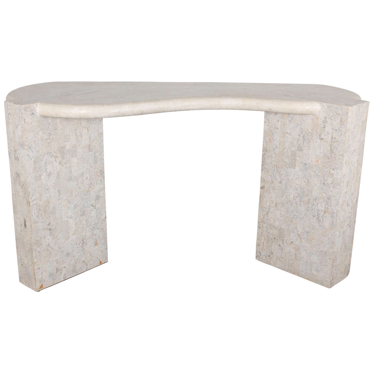 Sculptural Tesselated Stone Console Table at 1stDibs